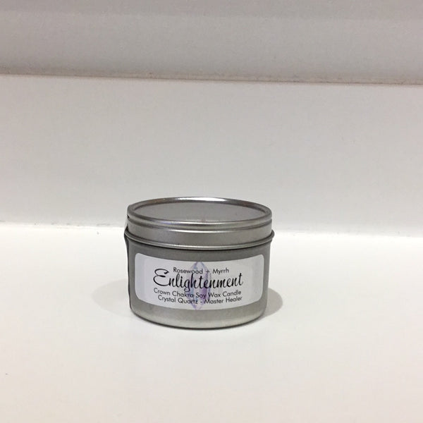 Enlightened Soy Wax Crystal Intention Candle 4oz – handmadesaskyxe