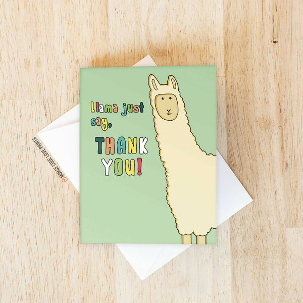 Llama Thanks | Thank You | Greeting Card – handmadesaskyxe